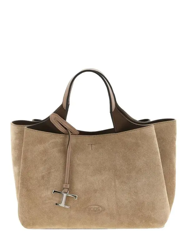 TOD'S Mini Leather Tote Bag - Marrone Chiaro