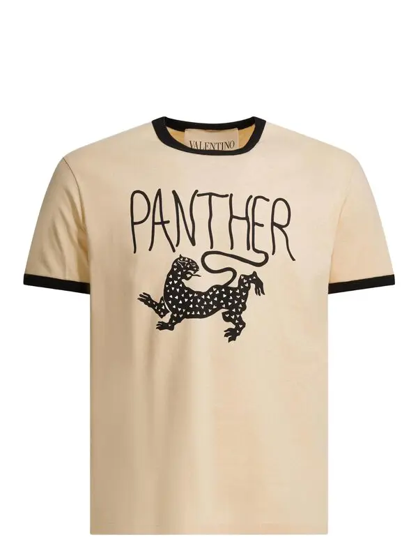 Valentino Garavani Panther' T Shirt - Beige