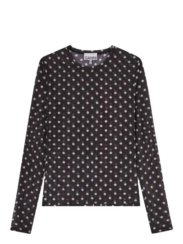GANNI Long Sleeved Top - Black