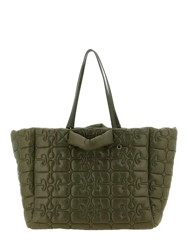 GANNI Quilted Re-tech Xxl Tote - Green