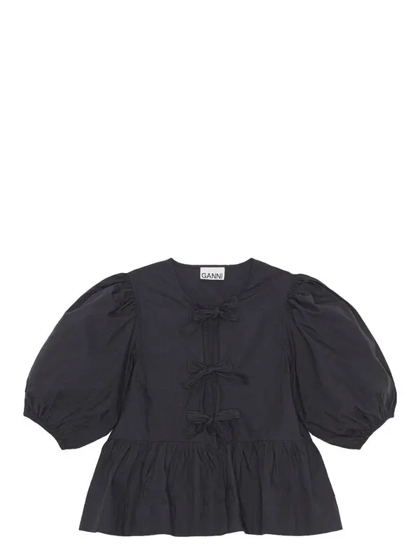 GANNI Poplin Shirt - Black