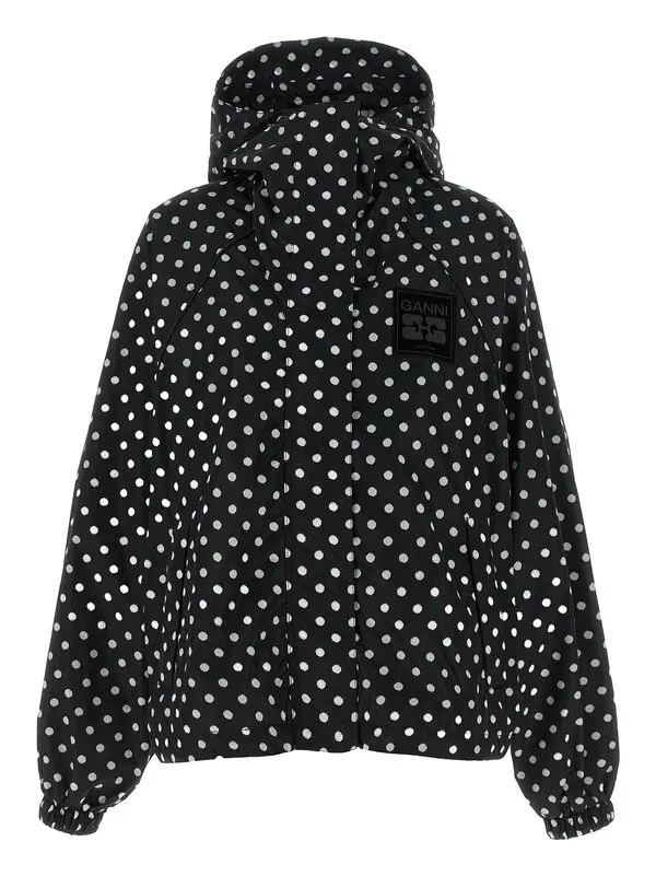 GANNI Polka Dot Anorak - White/black