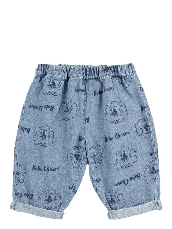BOBO CHOSES Printed Cotton Pants - Blue