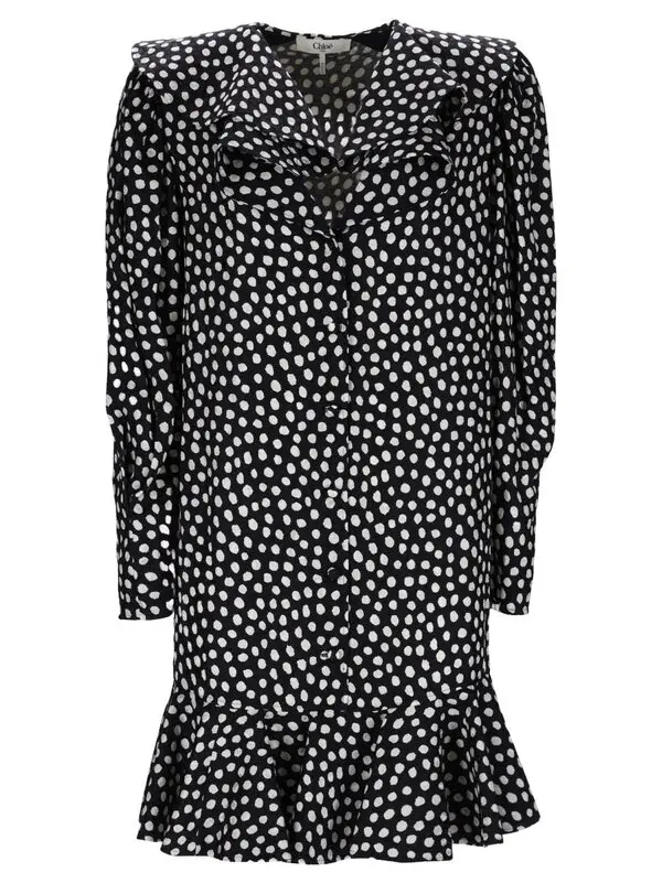 Chloé Mini Dress With Collar - Black