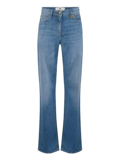 Elisabetta Franchi Palazzo Jeans - Clear Blue