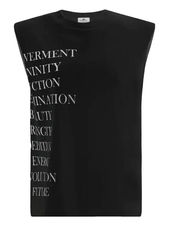 Elisabetta Franchi Lettering Print T-shirt - Black