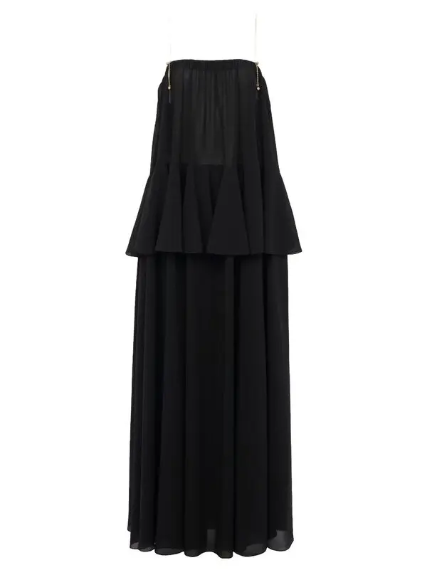 Chloé Silk Georgette Long Dress - Black