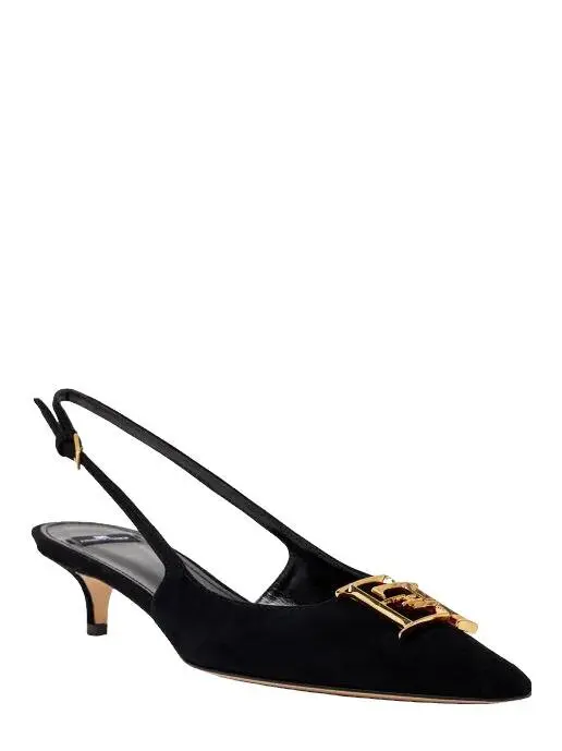 Elisabetta Franchi Suede Slingbacks - Black