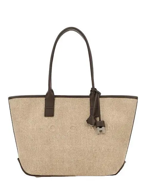 Hogan Canvas Address Shopping Bag - Ivory
