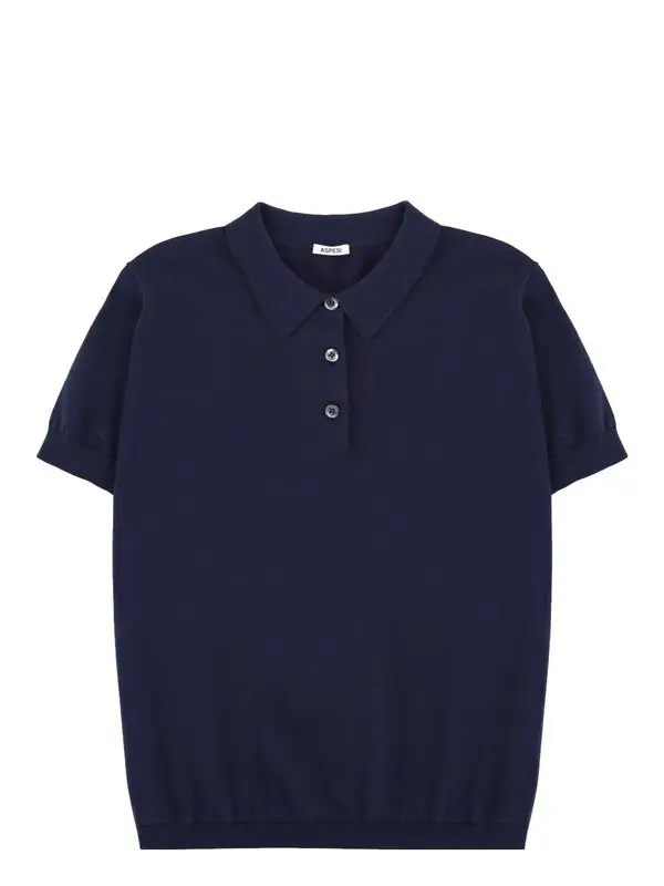 Aspesi Cotton Blend Polo - Blue