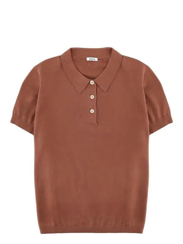 Aspesi Cotton Blend Polo - Brown