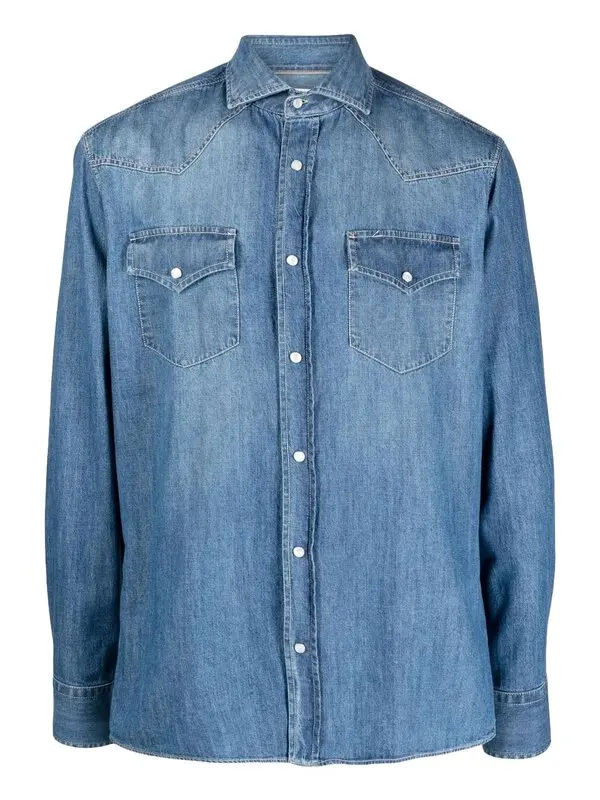 Brunello Cucinelli Denim Cotton Shirt - Blue