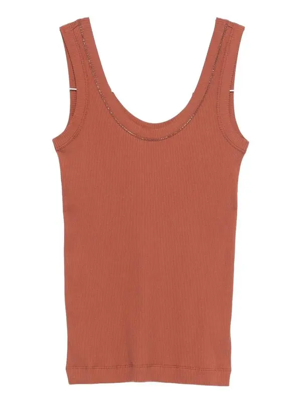 Brunello Cucinelli Cotton Tank Top - Orange
