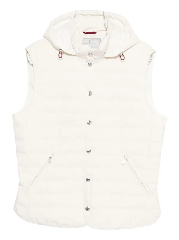 Brunello Cucinelli Hooded Down Vest - White