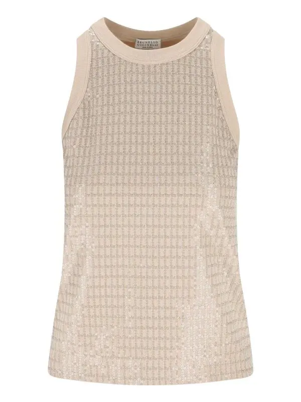 Brunello Cucinelli Cotton Tank Top - Beige