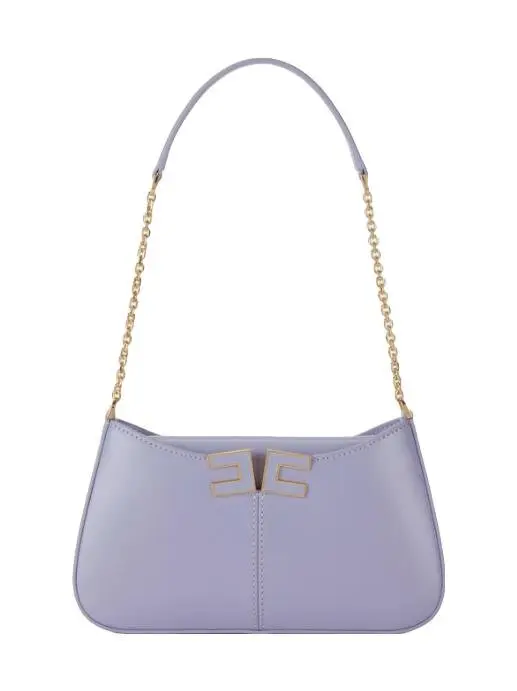 Elisabetta Franchi Shoulder Bag With Logo Detail - Lilac