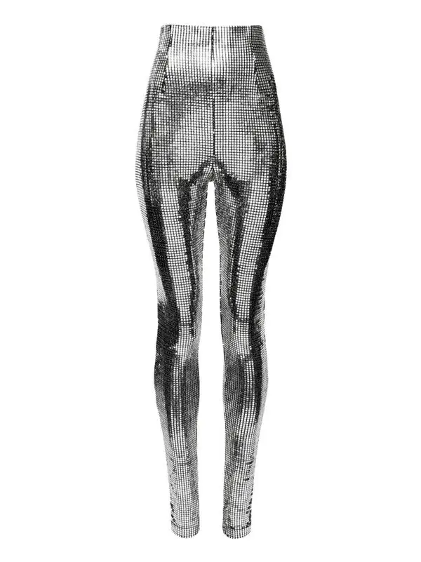 MAISON MARGIELA Metallized Leggings - Silver