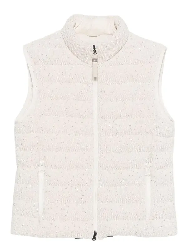 Brunello Cucinelli Cotton Down Vest - Beige