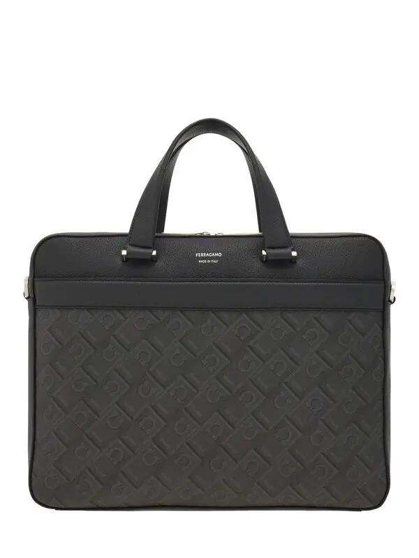 FERRAGAMO Monogrammed Handheld Bag - Black