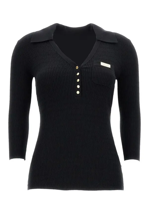 Elisabetta Franchi V-necked Sweater - Black
