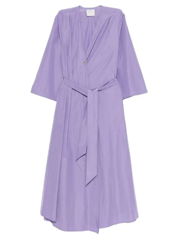 FORTE_FORTE Cotton Blend Midi Dress - Purple
