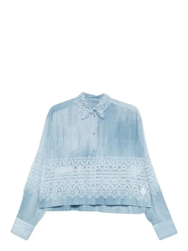 Ermanno Scervino Embroidered Shirt - Clear Blue