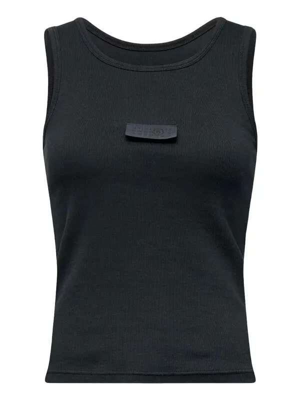 MAISON MARGIELA Logo Cotton Tank Top - Black