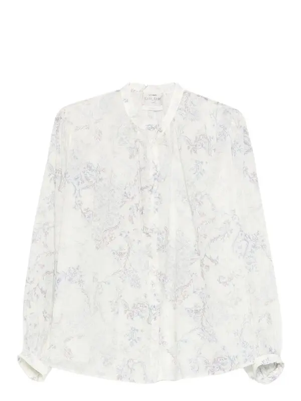 FORTE_FORTE Printed Cotton Shirt - Powder
