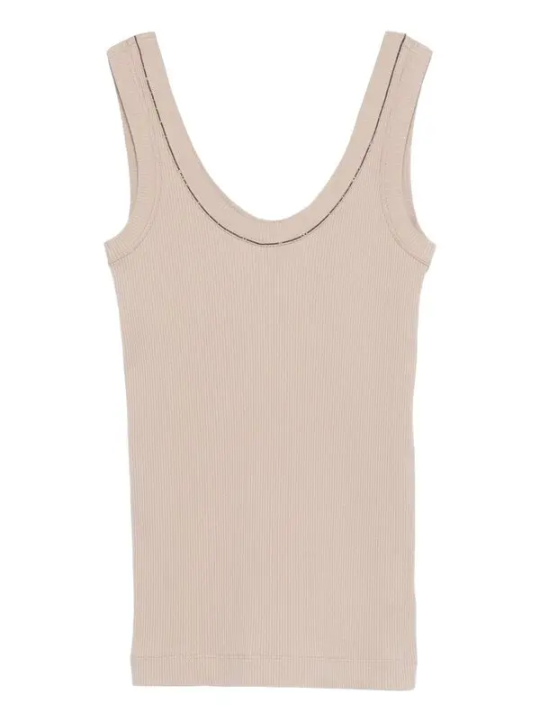 Brunello Cucinelli Cotton Tank Top - Brown