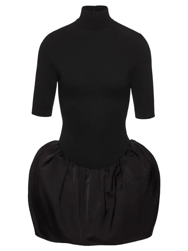 Magda Butrym Mini Dress With Balloon Skirt - Black