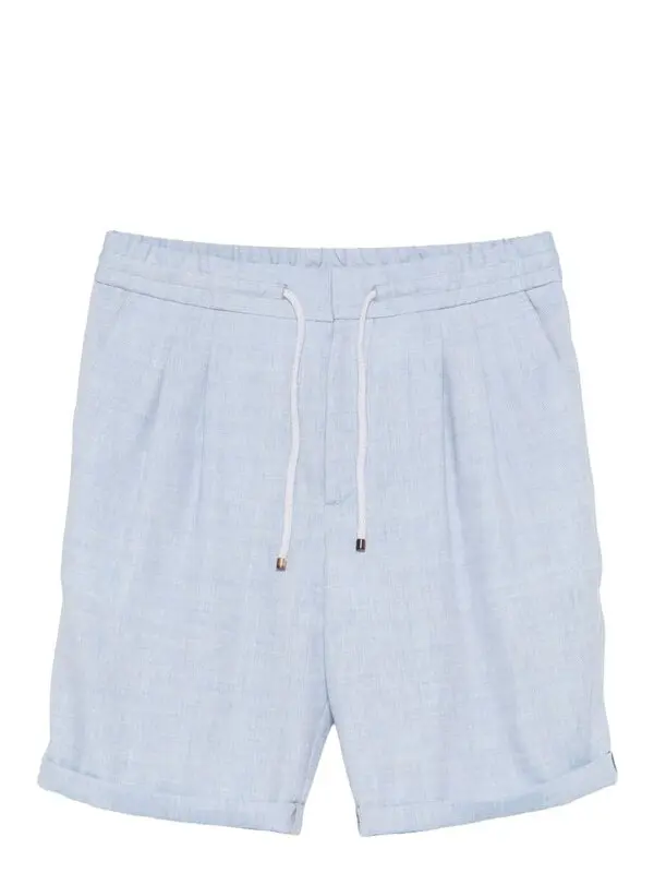 Brunello Cucinelli Linen Blend Shorts - Clear Blue