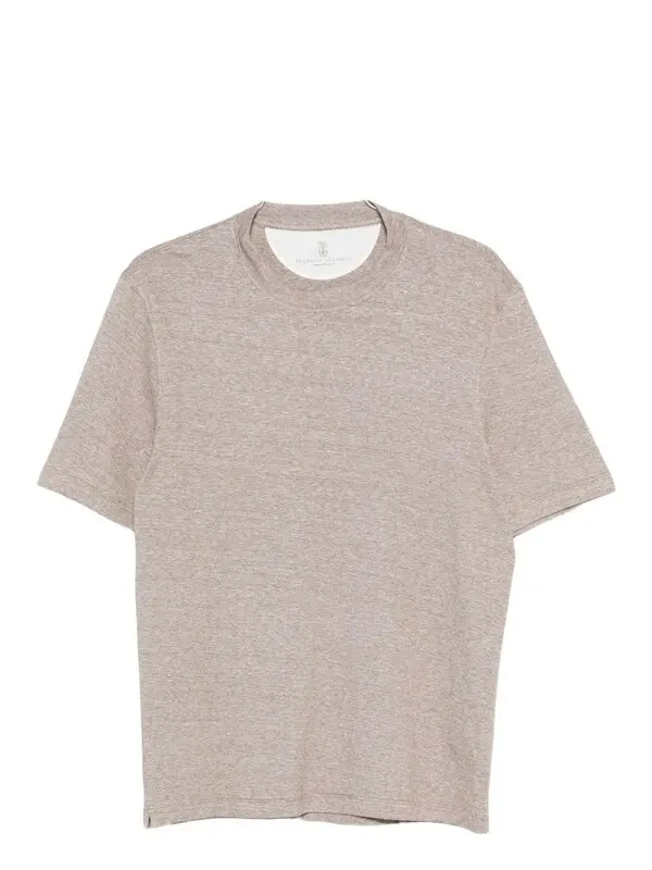 Brunello Cucinelli Linen Blend T Shirt - Brown
