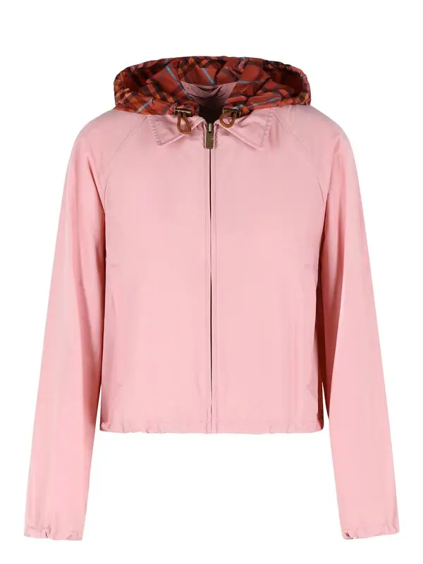 Burberry Cropped Polyamide Hooded Jacket - Pink