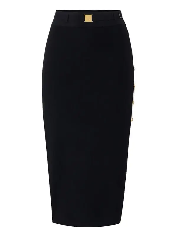 Elisabetta Franchi Knitted Midi Skirt - Black