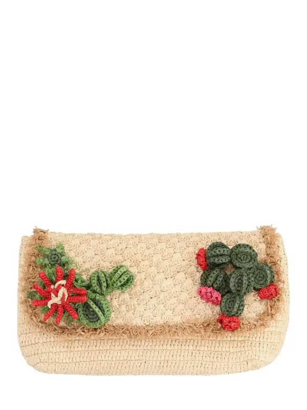 ANYA HINDMARCH Raffia Clutch Bag - Beige