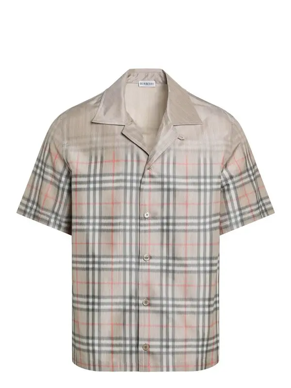 Burberry Shirt With Shaded Check Pattern - Beige