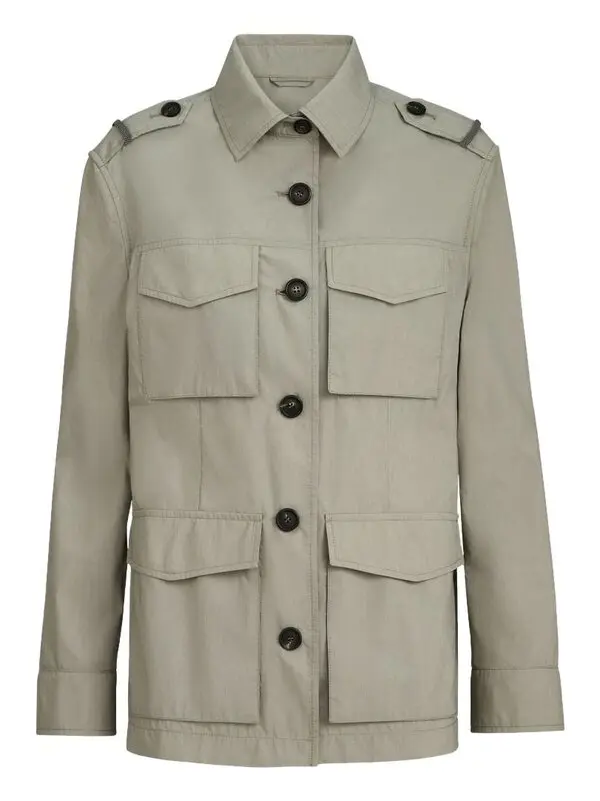 Brunello Cucinelli Cotton-blend Field Jacket - Kaki