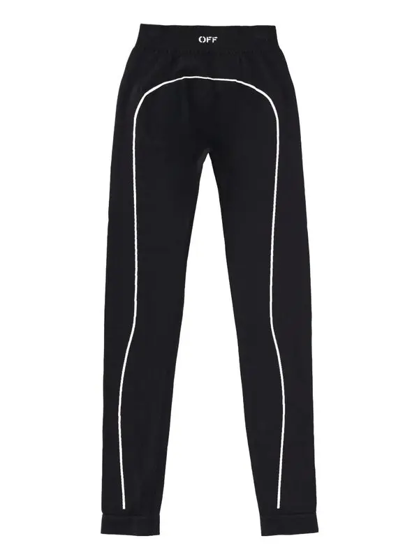 Off White Leggings With Logo - Black