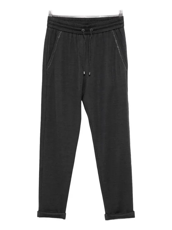 Brunello Cucinelli Cotton And Silk-blend Trousers - Black