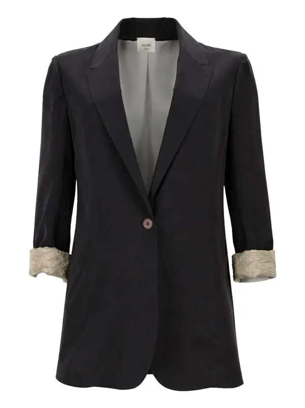 ALYSI Silk Blazer - Black