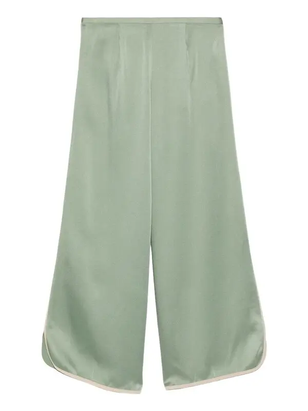 FORTE_FORTE Cropped Pleated Trousers - Green