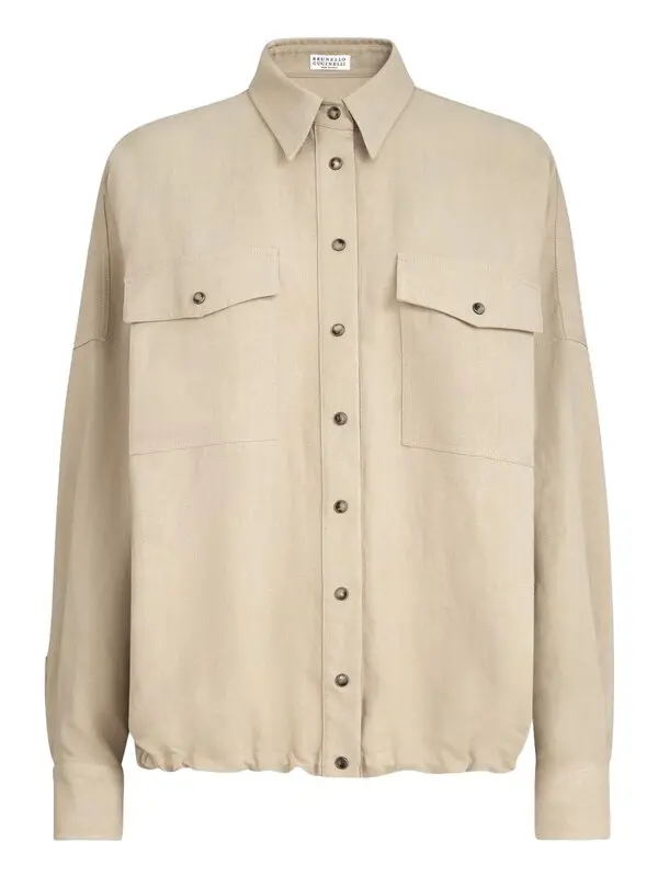 Brunello Cucinelli Linen Blend Shirt - Beige