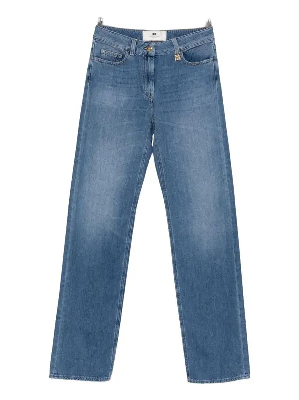 Elisabetta Franchi Cotton Denim Jeans - Clear Blue
