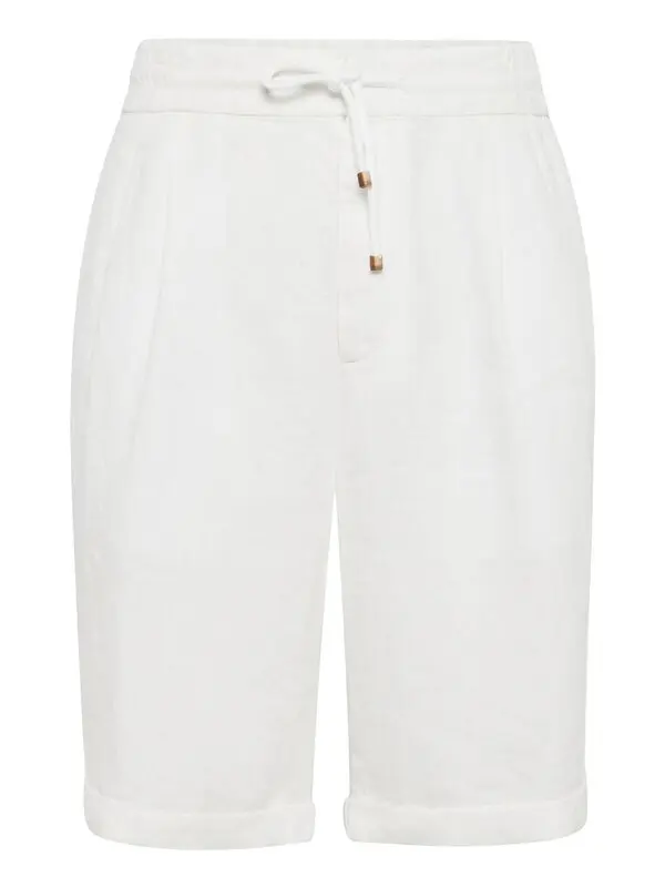 Brunello Cucinelli Linen Bermuda Shorts - White