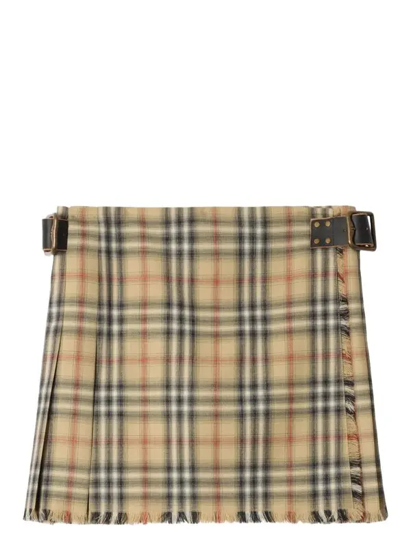 Burberry Wool Mini Skirt - Beige