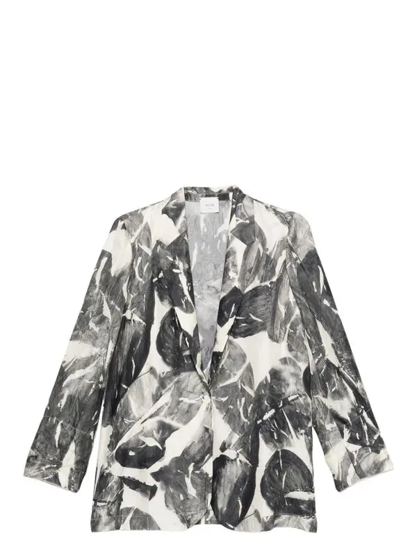 ALYSI Printed Single Breasted Jacket - Black