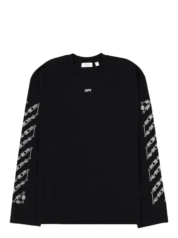 Off White T Shirt With Logo - Black