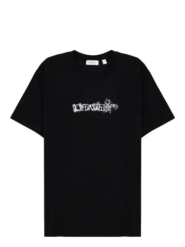 Off White T Shirt With Logo - Black