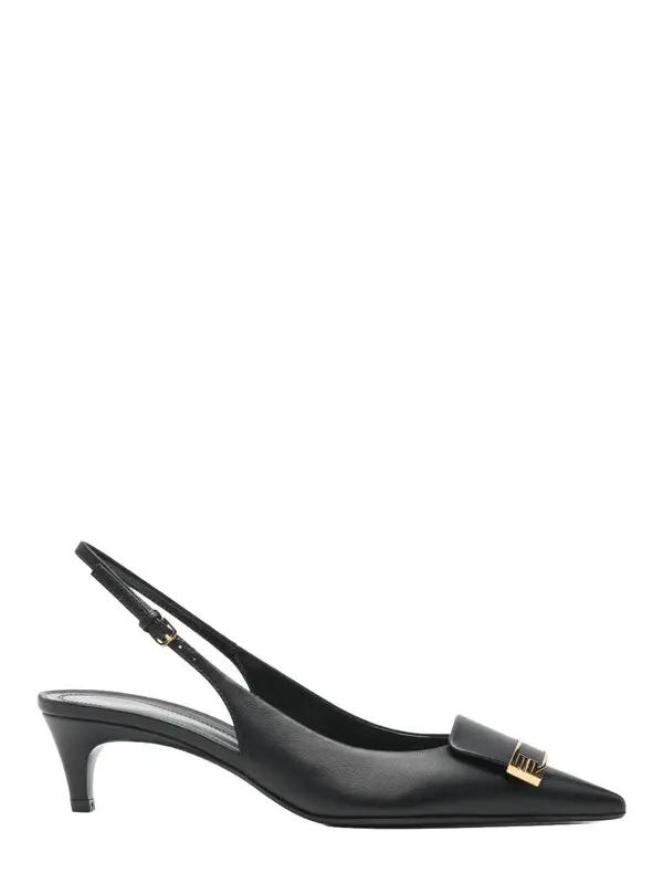 SERGIO ROSSI Leather Slingback Pumps - Black