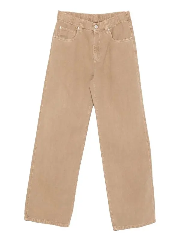Brunello Cucinelli Cotton And Linen Blend Trousers - Marrone Chiaro
